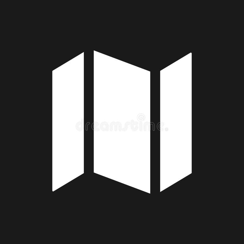 Folding Brochure Dark Mode Glyph Ui Icon Stock Vector - Illustration of ...