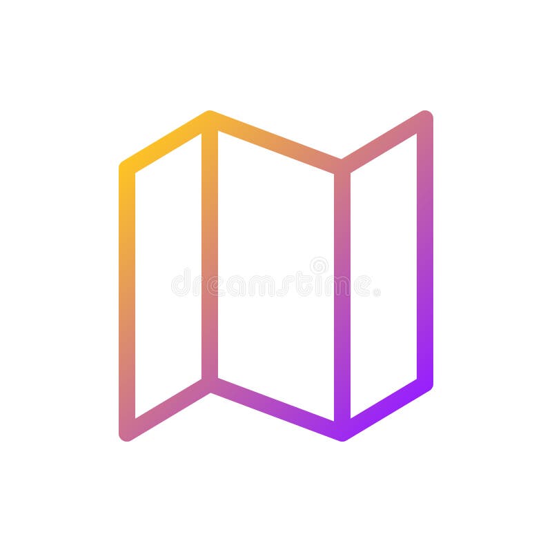 Folding Brochure Pixel Perfect Gradient Linear Ui Icon Stock Vector ...