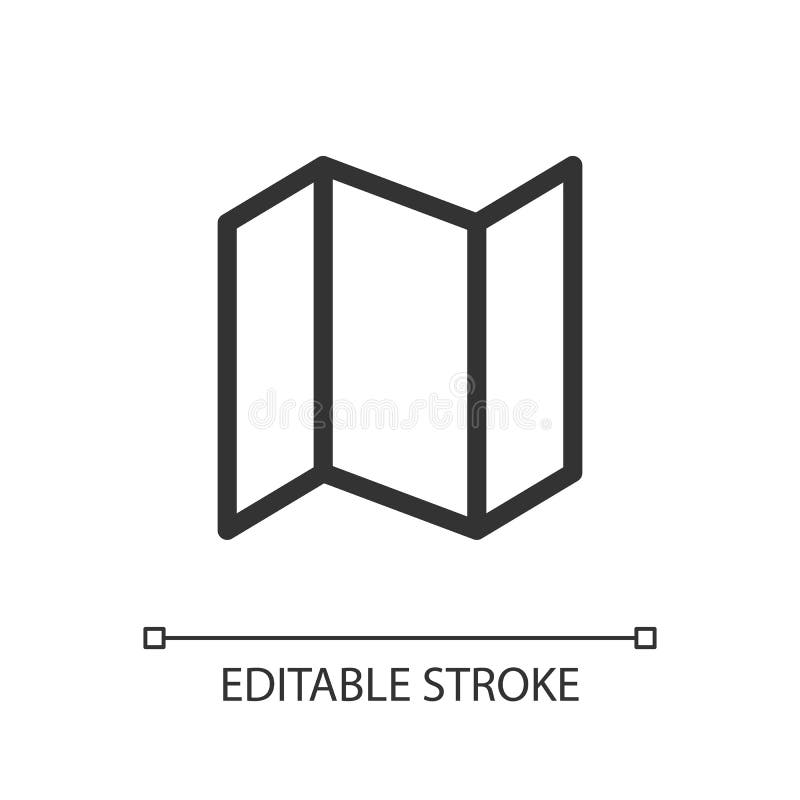 Folding Brochure Pixel Perfect Linear Ui Icon Stock Vector ...