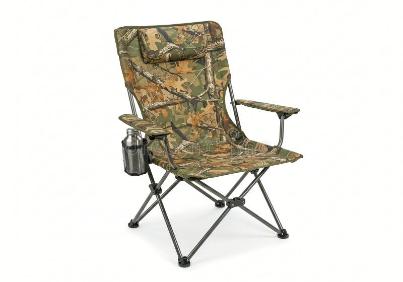 Folding Camping Chair with Isolated, Camouflage Patterned Fabric ...