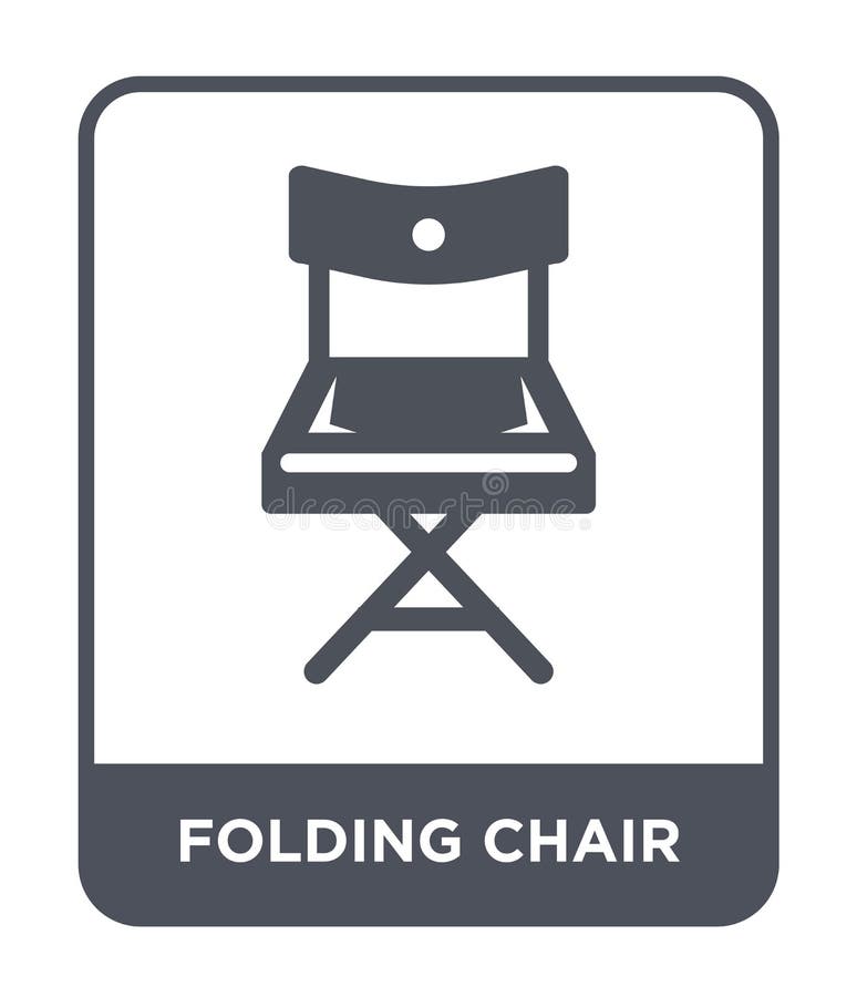 Folding Chair Icon In Trendy Design Style Folding Chair Icon Isolated