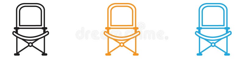 Folding Chair Icon Vector Logo Set Collection for Web App Ui Stock ...