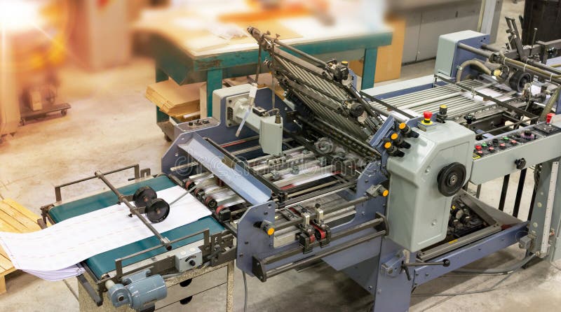 Folding Documents for a Mailing in a Press Stock Photo - Image of bound ...