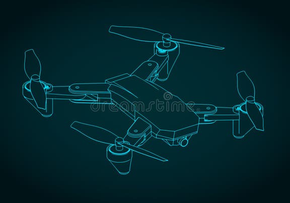 Folding drone drawing stock vector. Illustration of motion - 357906810