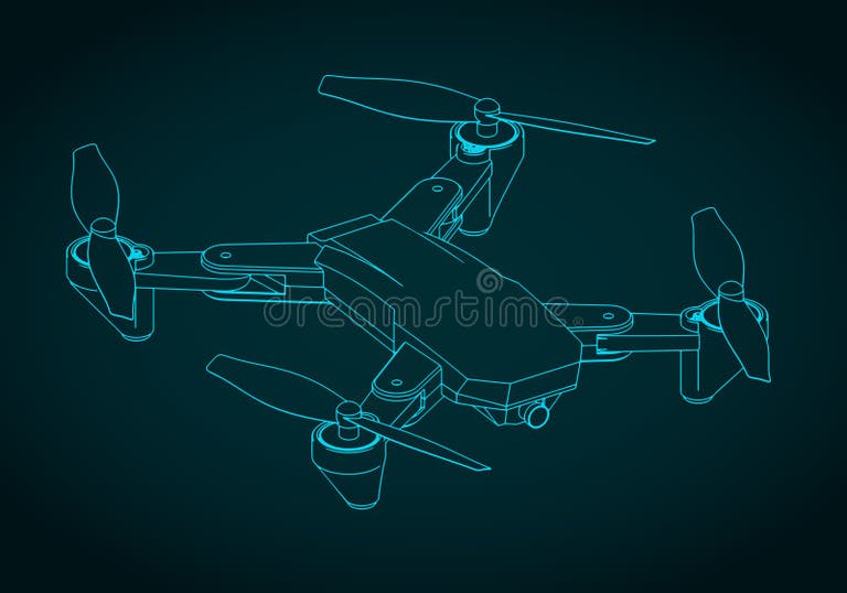 Folding drone drawing stock vector. Illustration of motion - 357906810