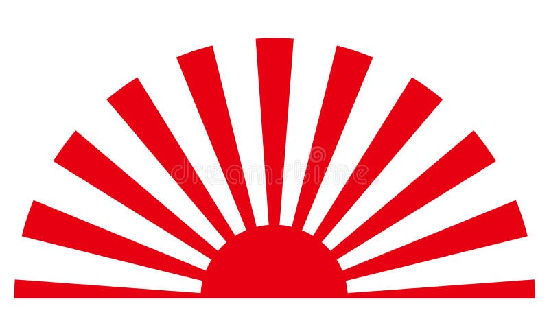 Japanese Vintage Rising Sun Symbol Isolated on a White Background ...