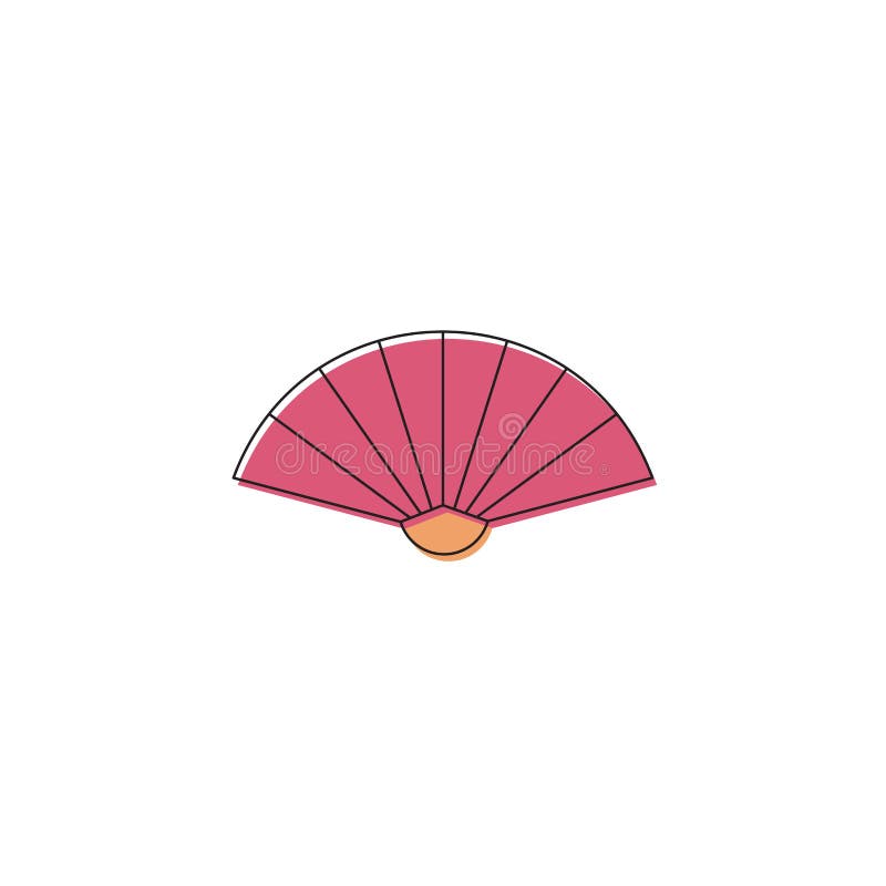 Folding Fan Vector Icon Symbol Isolated on White Background Stock ...