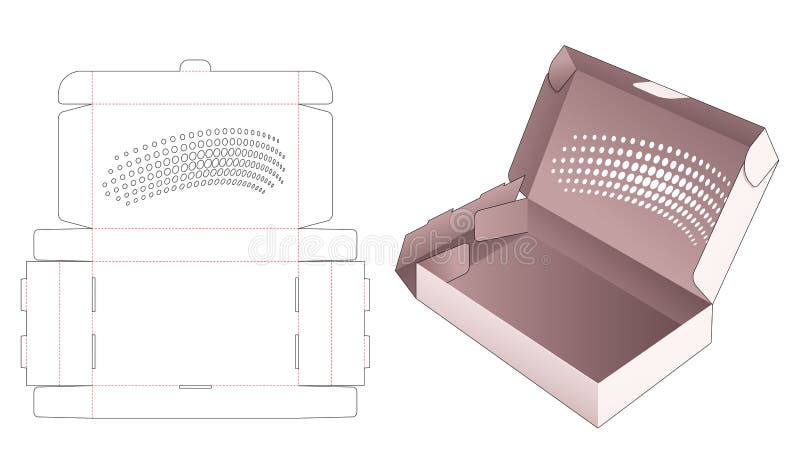 Flip Box with Stenciled Pattern on Top Flip Die Cut Template and 3D ...