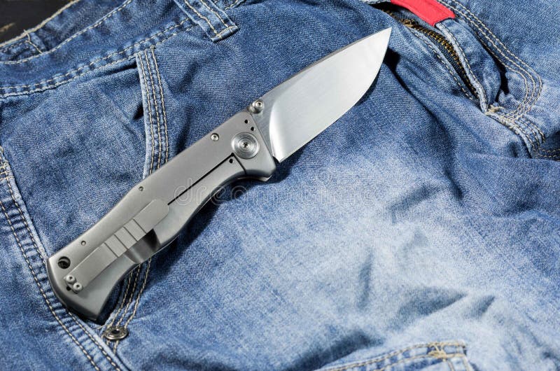 Folding Knife with Aluminum Handle. Knife in the Unfolded Position ...