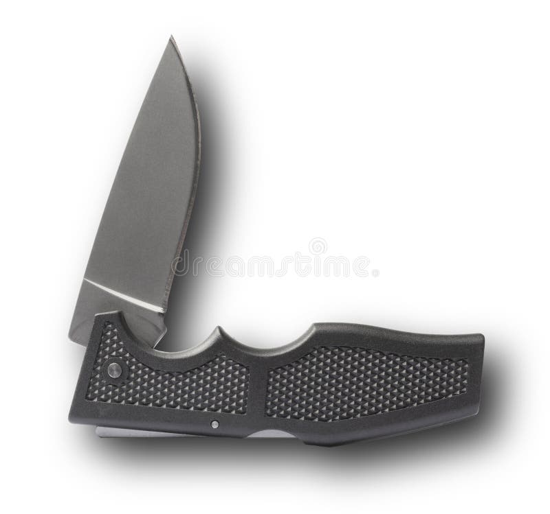 Folding Knife for Protection with Drop Shadow Stock Image - Image of ...