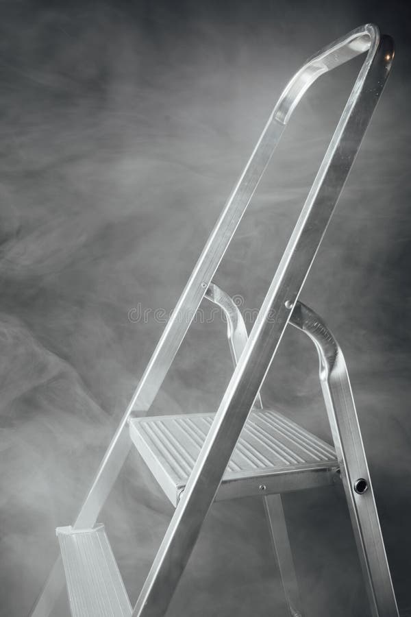 Folding ladder in smoke stock image. Image of vapour - 84620189