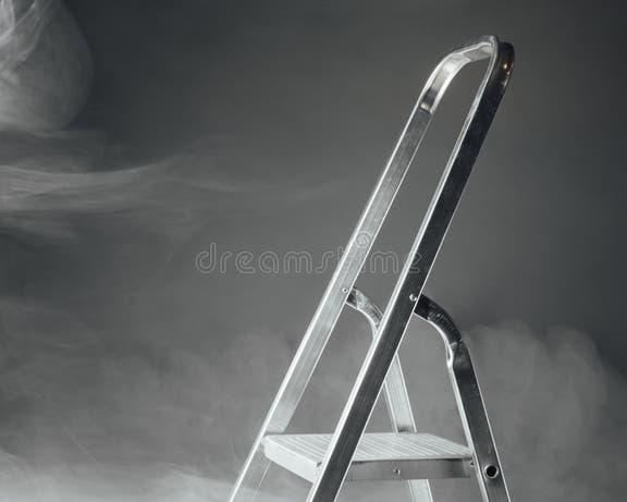 Folding ladder in smoke stock photo. Image of aesthetic - 86697794