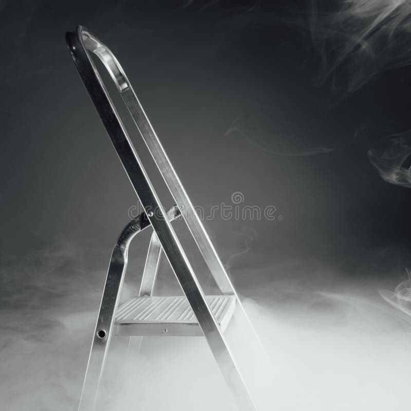Folding ladder in smoke stock image. Image of abstract - 87363955