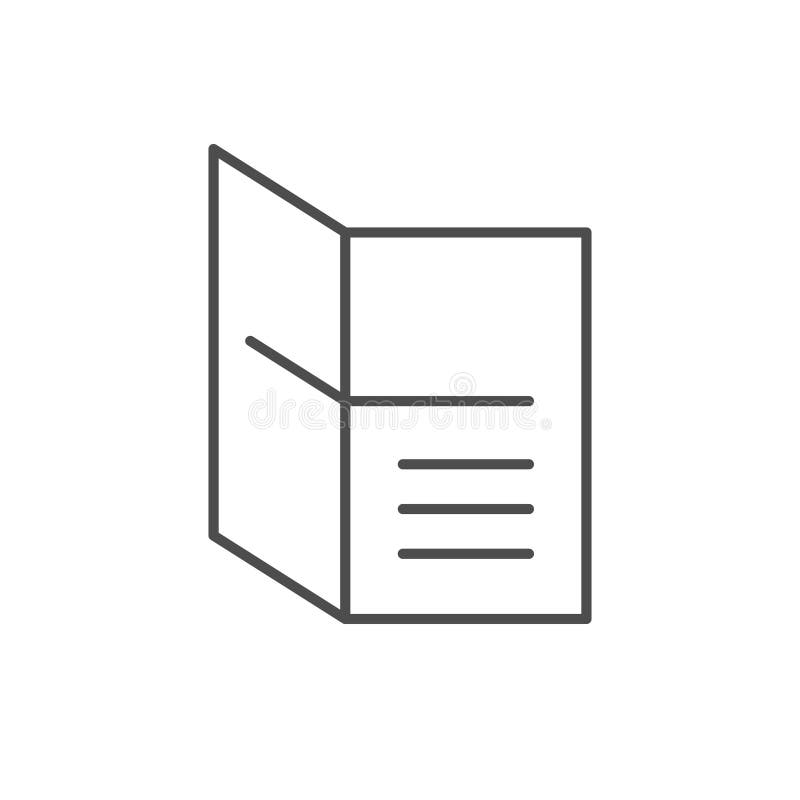 Folding Leaflet Line Outline Icon Stock Vector - Illustration of sign ...