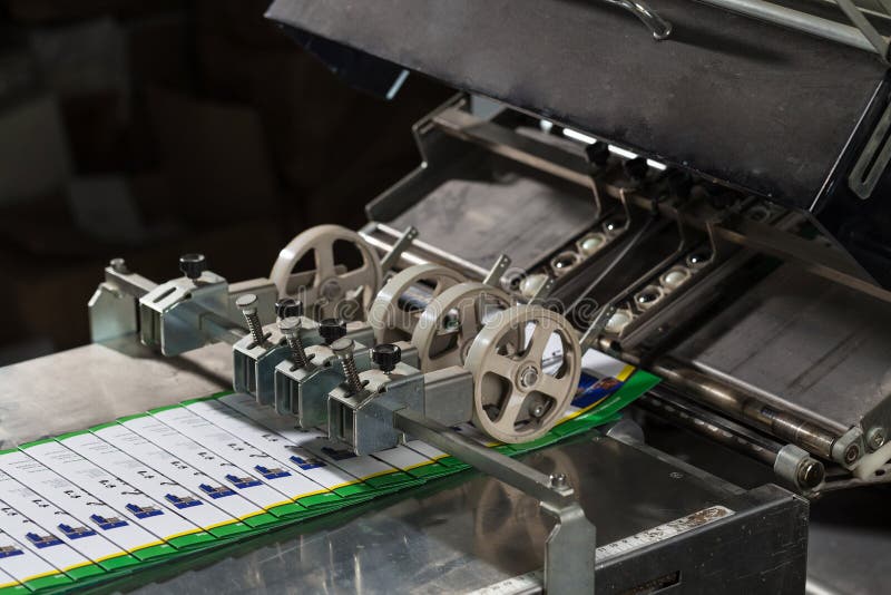 Folding Machine Industrial. Demonstration of the Workflow. Equipment ...