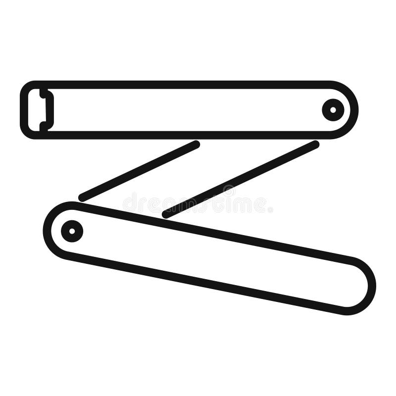 Folding Meter Stick Measuring Length Icon Stock Vector - Illustration ...