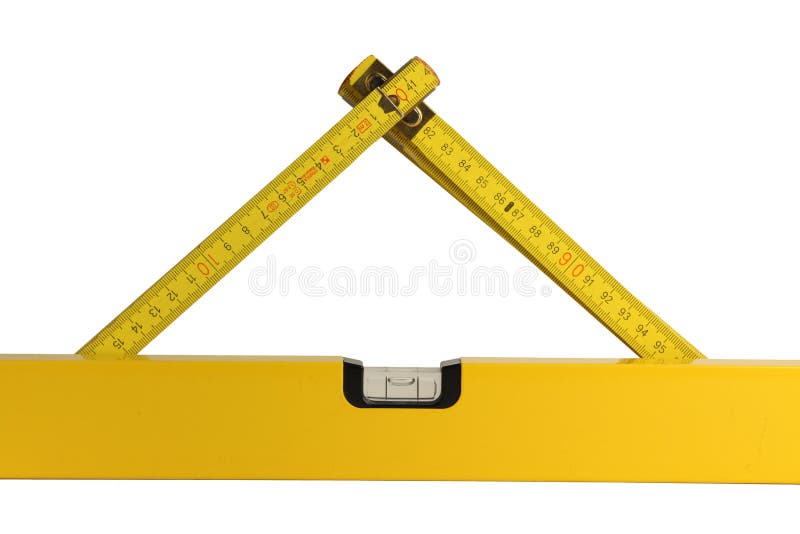 Folding Rule and Water-level Stock Image - Image of water, precision ...