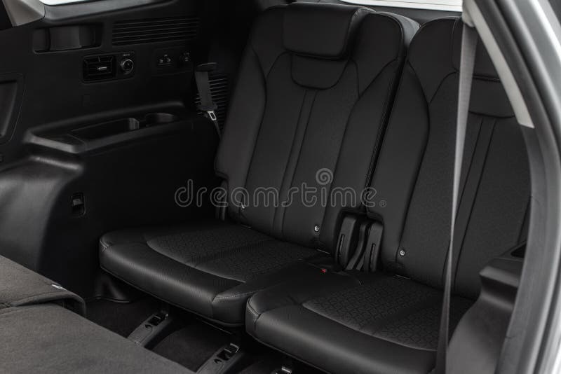 Folding Seats and a Cargo Space Inside Suv Car. Modern Car Interior ...