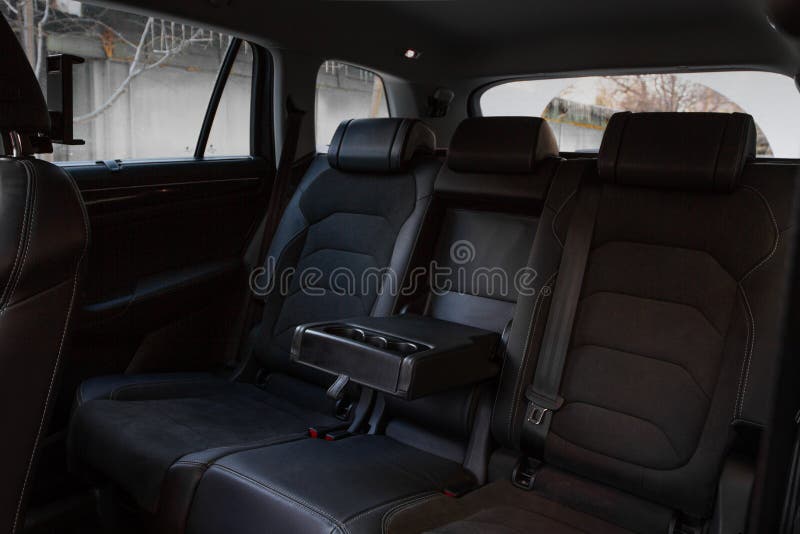 Folding Seats and a Cargo Space Inside Suv Car. Modern Car Interior ...