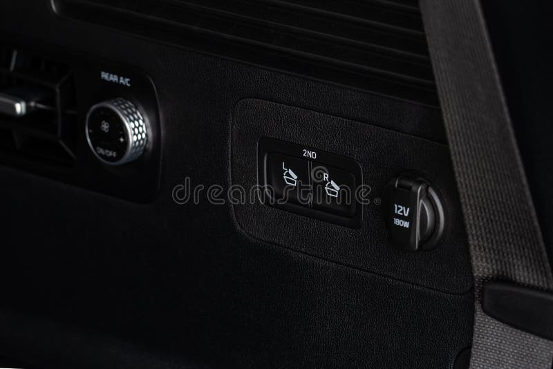 Folding second row seat stock image. Image of control - 232201609