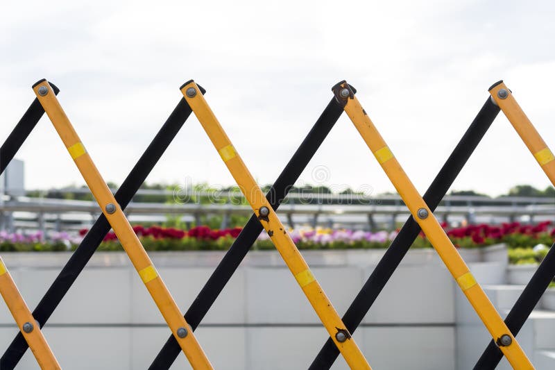 Folding security fence stock photo. Image of pattern - 273811324