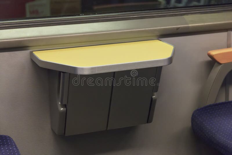 Folding Table in European Train Stock Photo - Image of class, chair ...