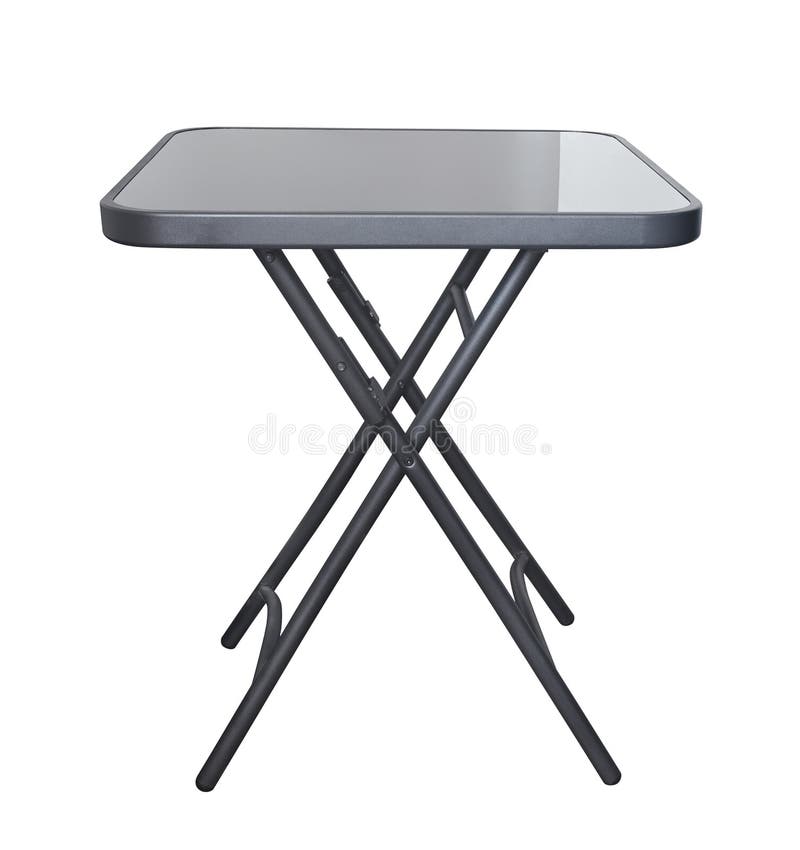 Folding Table Made of Steel and Glass Stock Photo - Image of view ...