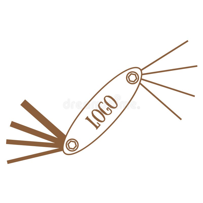 Folding Tool Kit, Hex Keys. Outline Drawing Stock Illustration ...