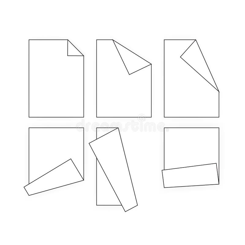 Folding white paper icons stock illustration. Illustration of empty ...