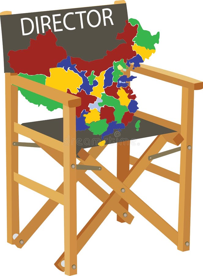 Folding Wooden Chair with Geographical Map of China Stock Vector ...