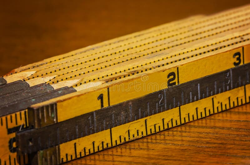 Folding Wooden Ruler for Carpentry and Construction Stock Photo - Image ...