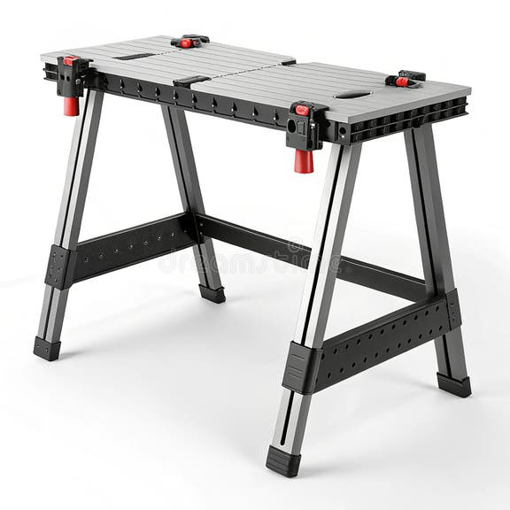 Folding Workbench with Adjustable Legs and Clamps Stock Illustration ...