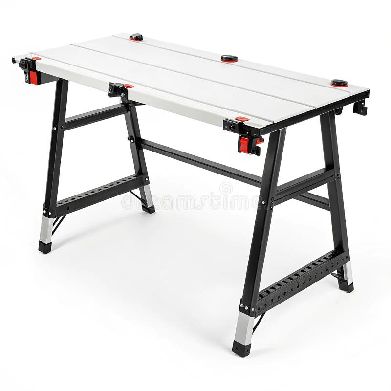 Folding Workbench with Adjustable Legs and Clamps Stock Illustration ...