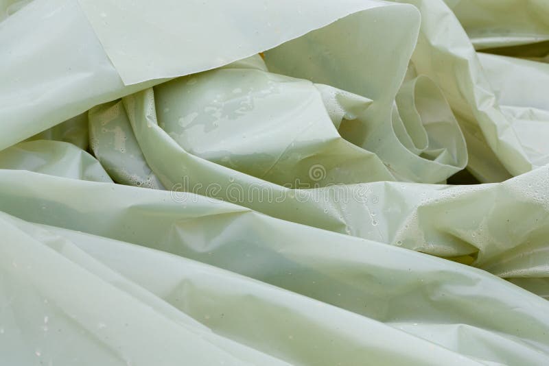 Folds of a Green Plastic Tarpaulin Stock Image - Image of white ...