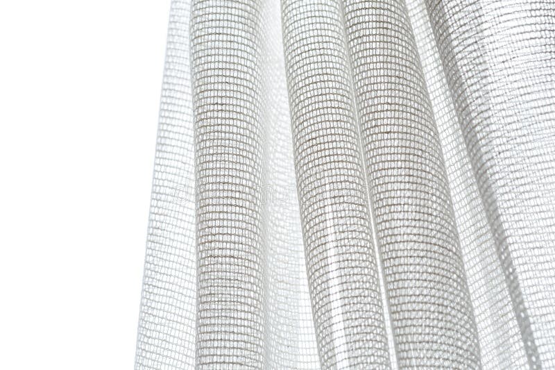 Folds of White Transparent Fine Weaving Textile on a White Background ...