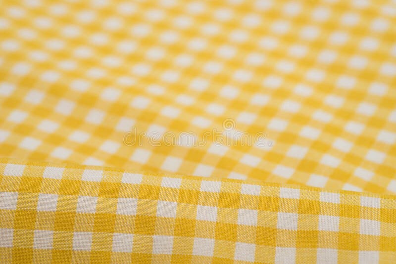 White and Yellow Checkered Tablecloth Stock Image - Image of check ...