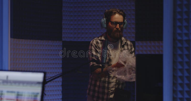 Foley Artist Working in Studio Stock Image - Image of monitor, studio ...