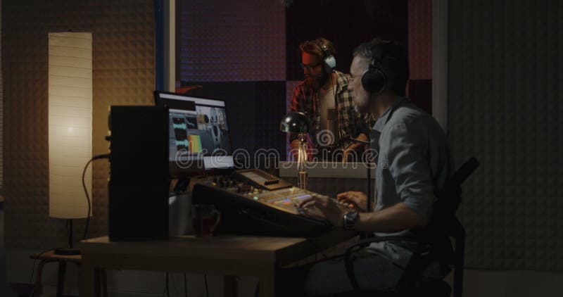 Foley Artist Working in Studio Stock Image - Image of recording ...