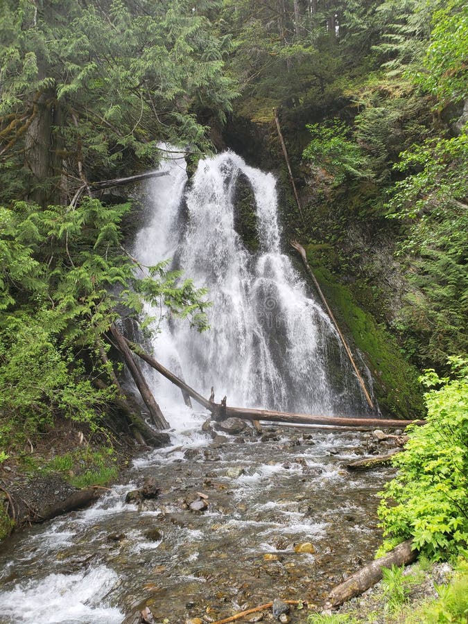 Foley Lake Waterfall in BC, Canada Stock Photo - Image of beautiful ...