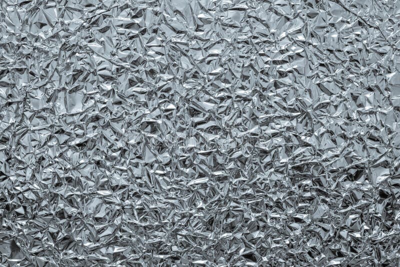 Folha Amarrotada Close Up Da Textura Da Cor Prateada Foto de Stock ...