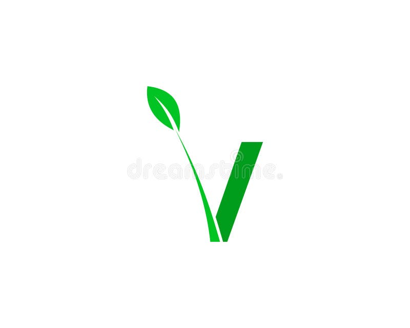 Folha Verde Logo Design Element Da Letra V Ilustração do Vetor ...