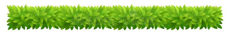 Foliage Bush of Green Leaves. Horizontal Rectangular Long Banner. Green ...