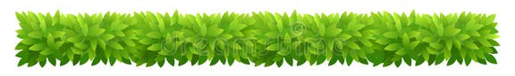 Foliage Bush of Green Leaves. Horizontal Rectangular Long Banner. Green ...