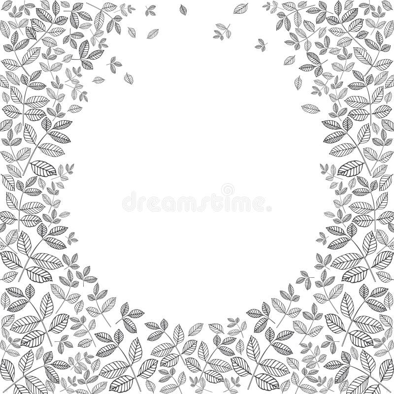 Foliage Contour Frame Illustration, Elegant Ornament Illustration and ...