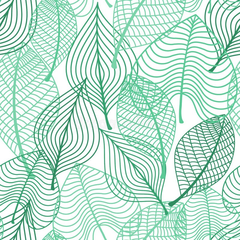 Foliage Green Leaves Seamless Pattern Stock Vector - Illustration of ...