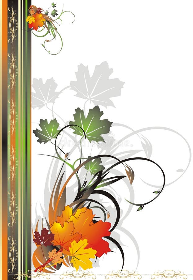 Foliage of Maple. Autumn Decorative Frame for Card Stock Vector ...