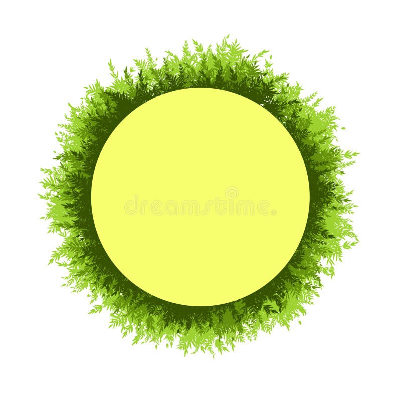 Foliage Round Frame. Vector is Isolated on a White Background. Leaves ...