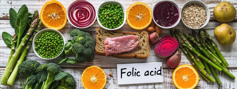 Folic Acid in Foods is on the Table. Selective Focus Stock Photo ...