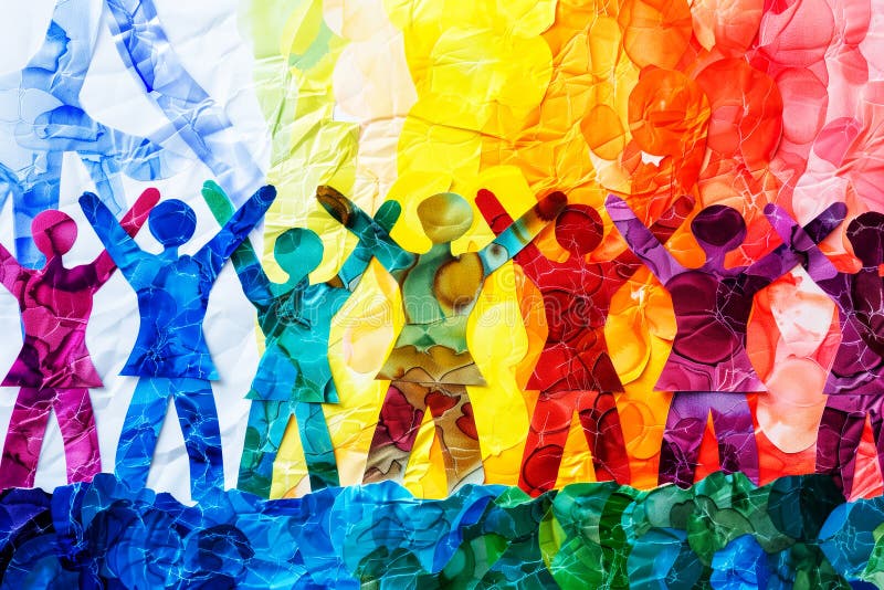 Folk Art Paper Collage of the LGBT Pride Concept Stock Illustration ...