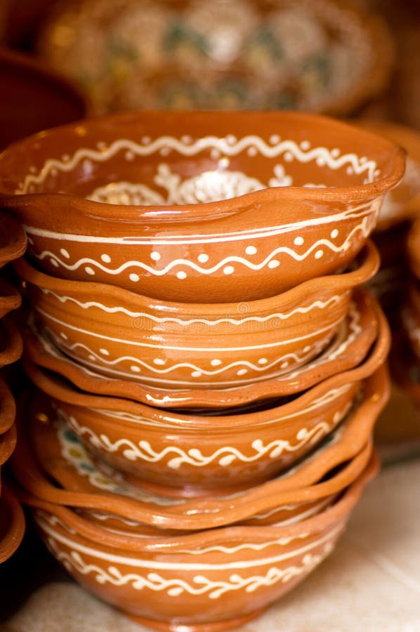 Folk clay tableware stock image. Image of food, clay - 31353415